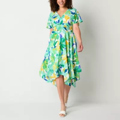 Rabbit Rabbit Rabbit Design Womens Short Sleeve Abstract Midi Fit