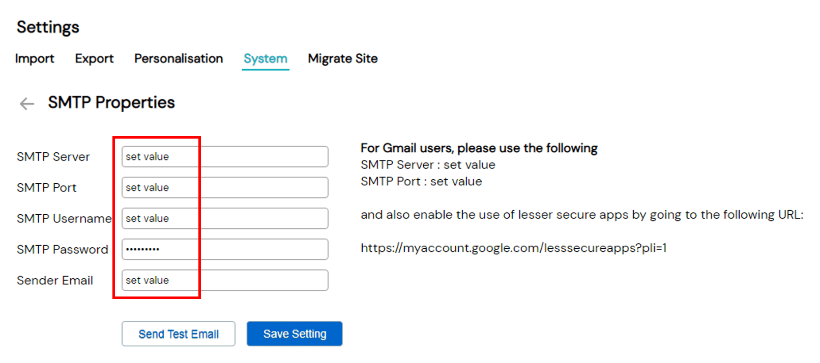 SMTP Server Setup - Jet Workflow