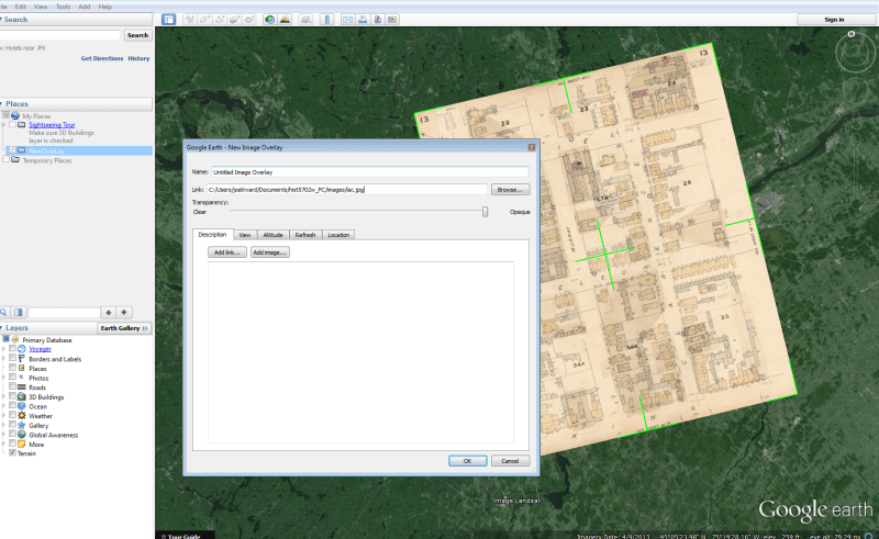 Georeferencing with Google Earth – Joël Rivard