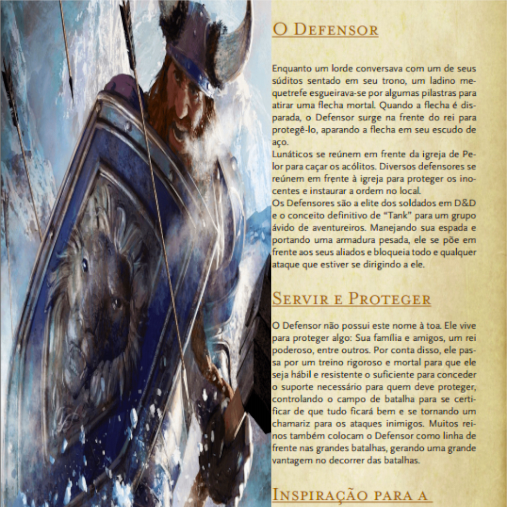 Classe para D&D 5E: O Defensor – Joga o D20