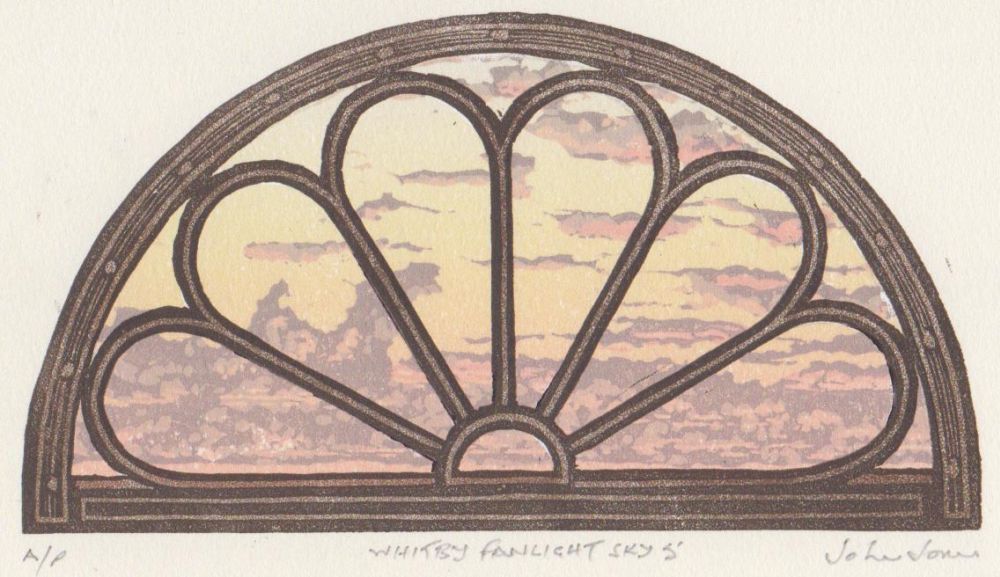Whitby Fanlight Skies – John Jones: reduction linoprints