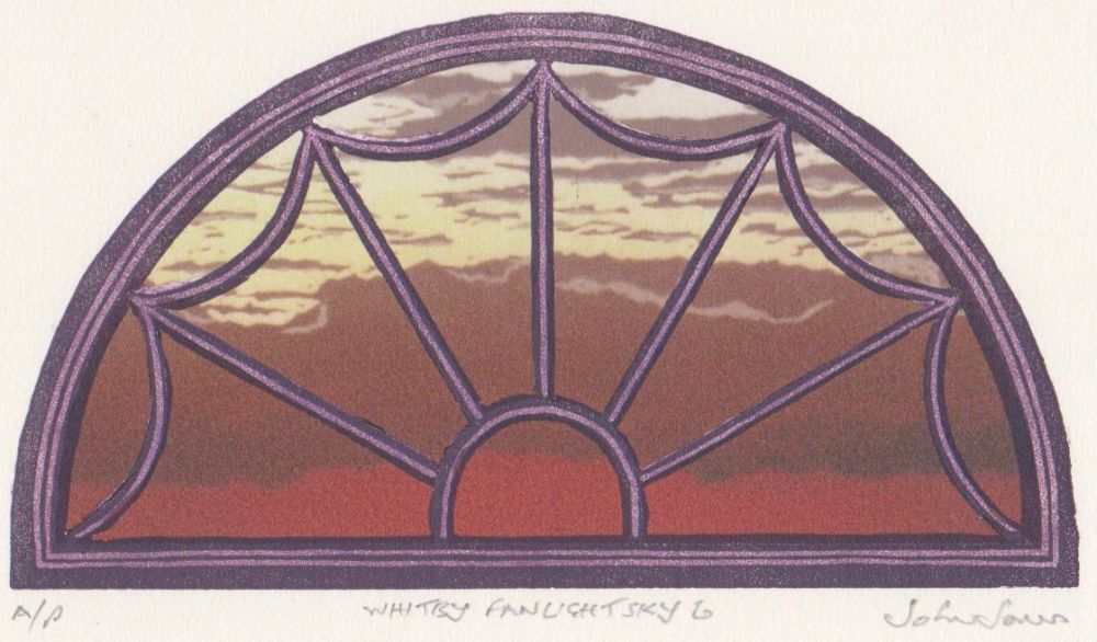 Whitby Fanlight Skies – John Jones: reduction linoprints