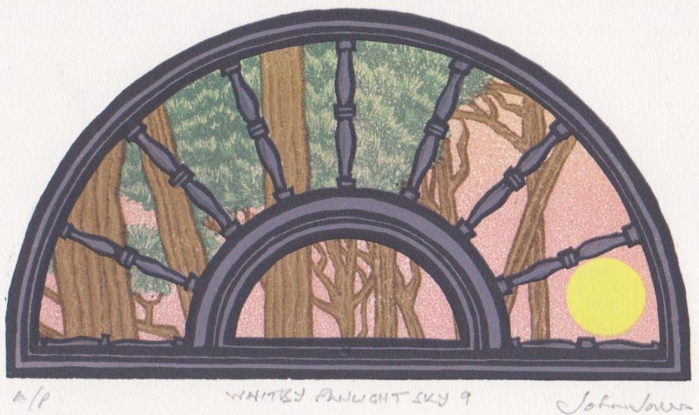 Whitby Fanlight Skies – John Jones: reduction linoprints