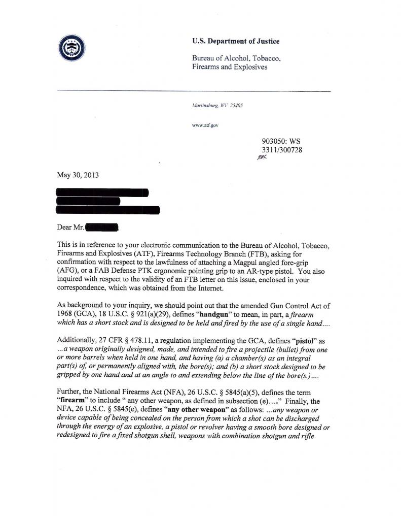 Does the ATF treat angled fore-grips the same as vertical fore-grips ...