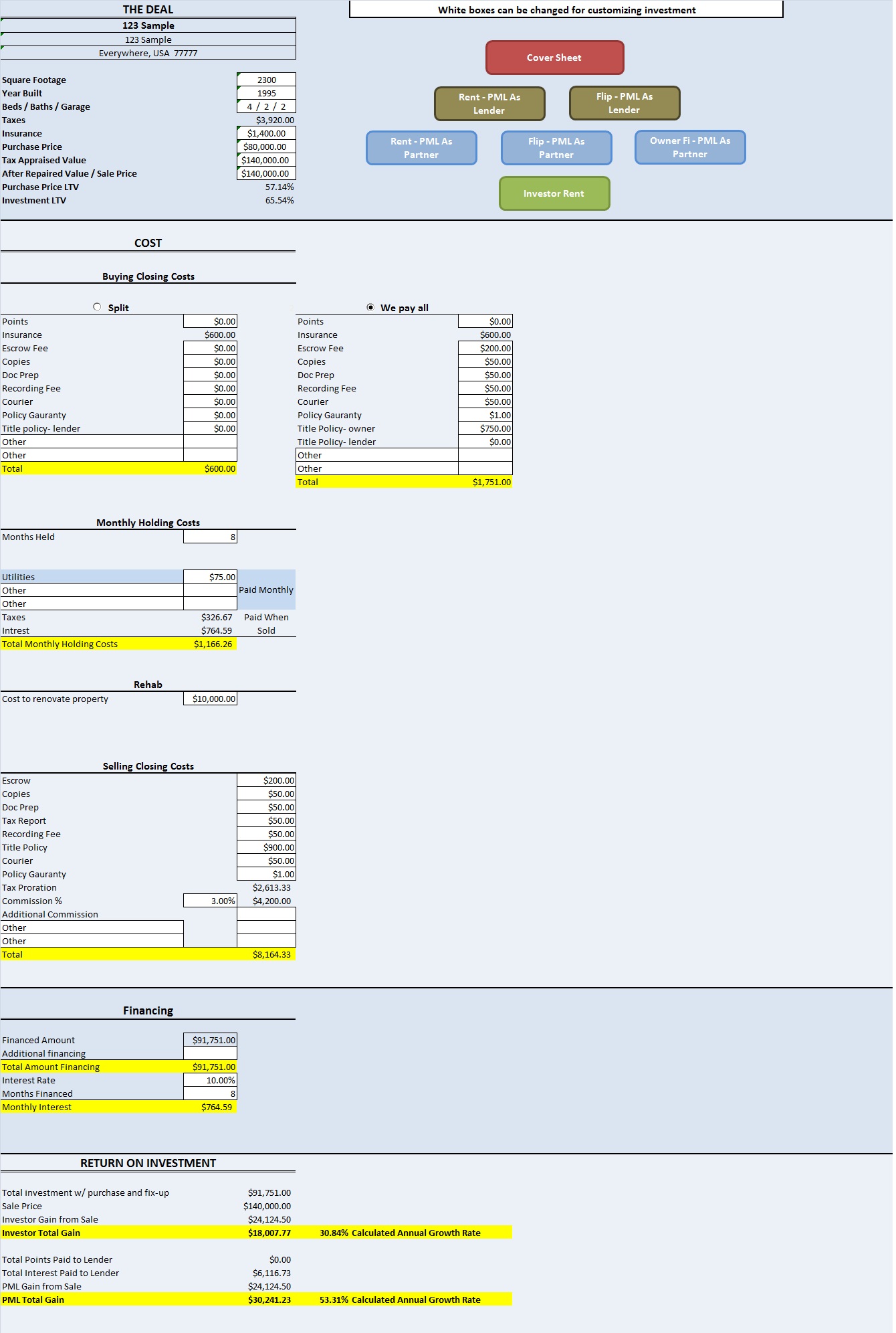 Return Sheets | John Pribble