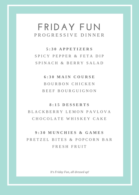 Friday Fun (It's the Little Things): Fancy Progressive Dinner - Joy Let ...