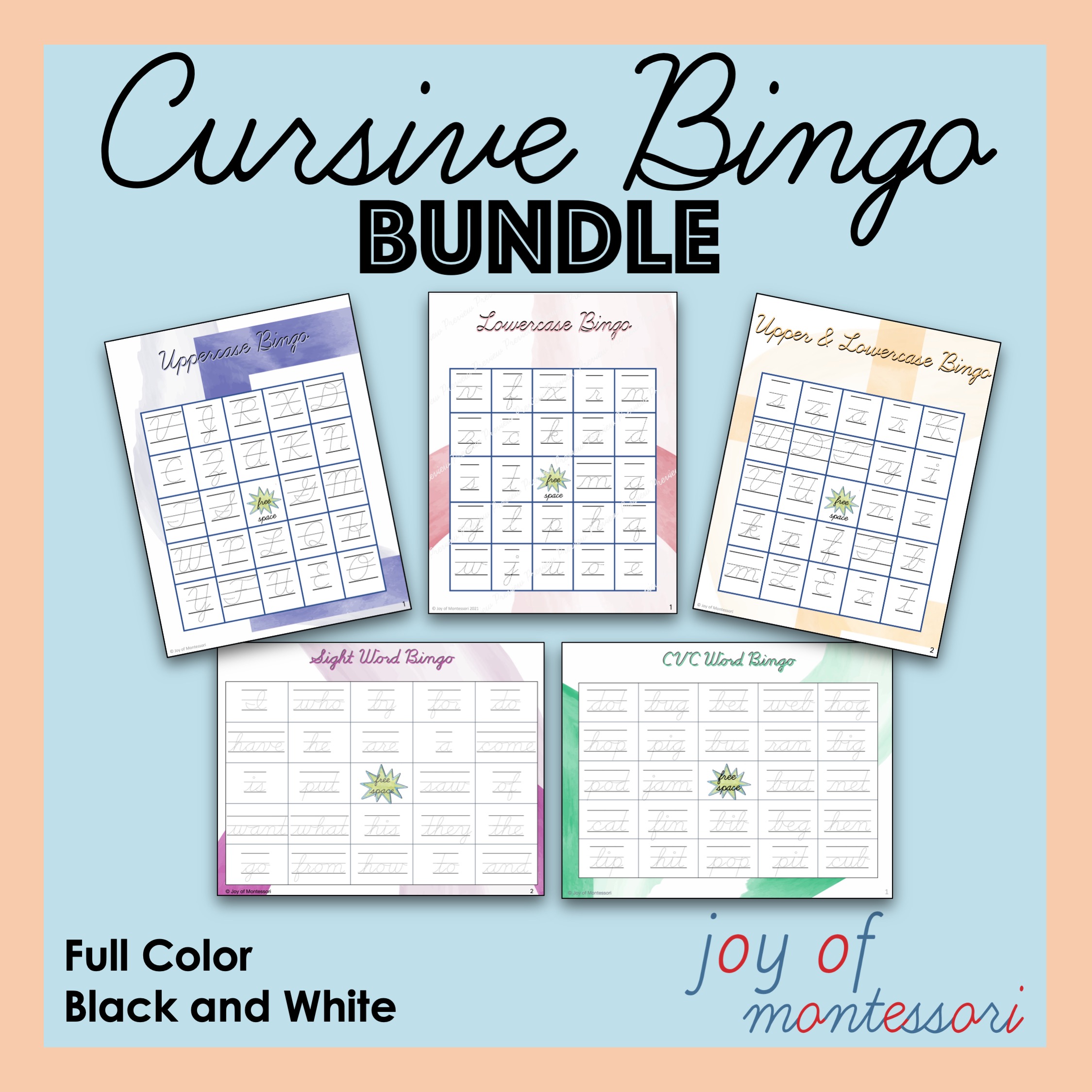 Fun Cursive Writing Worksheets • Joy of Montessori