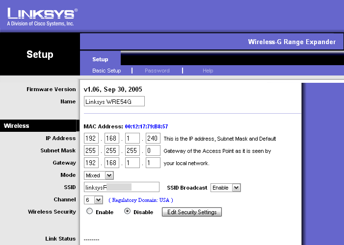 Installing DD-WRT on the Linksys WRE-54G – Jozerworx