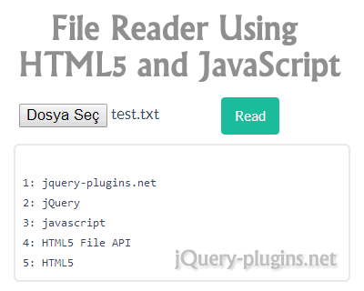 Creating Line-by-Line File Reader Using HTML5 and JavaScript | jQuery Plugins – Important Links