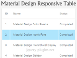 Material Design Responsive Table Jquery Plugins