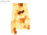 Javascript Us State Counties Choropleth Map Jscharting