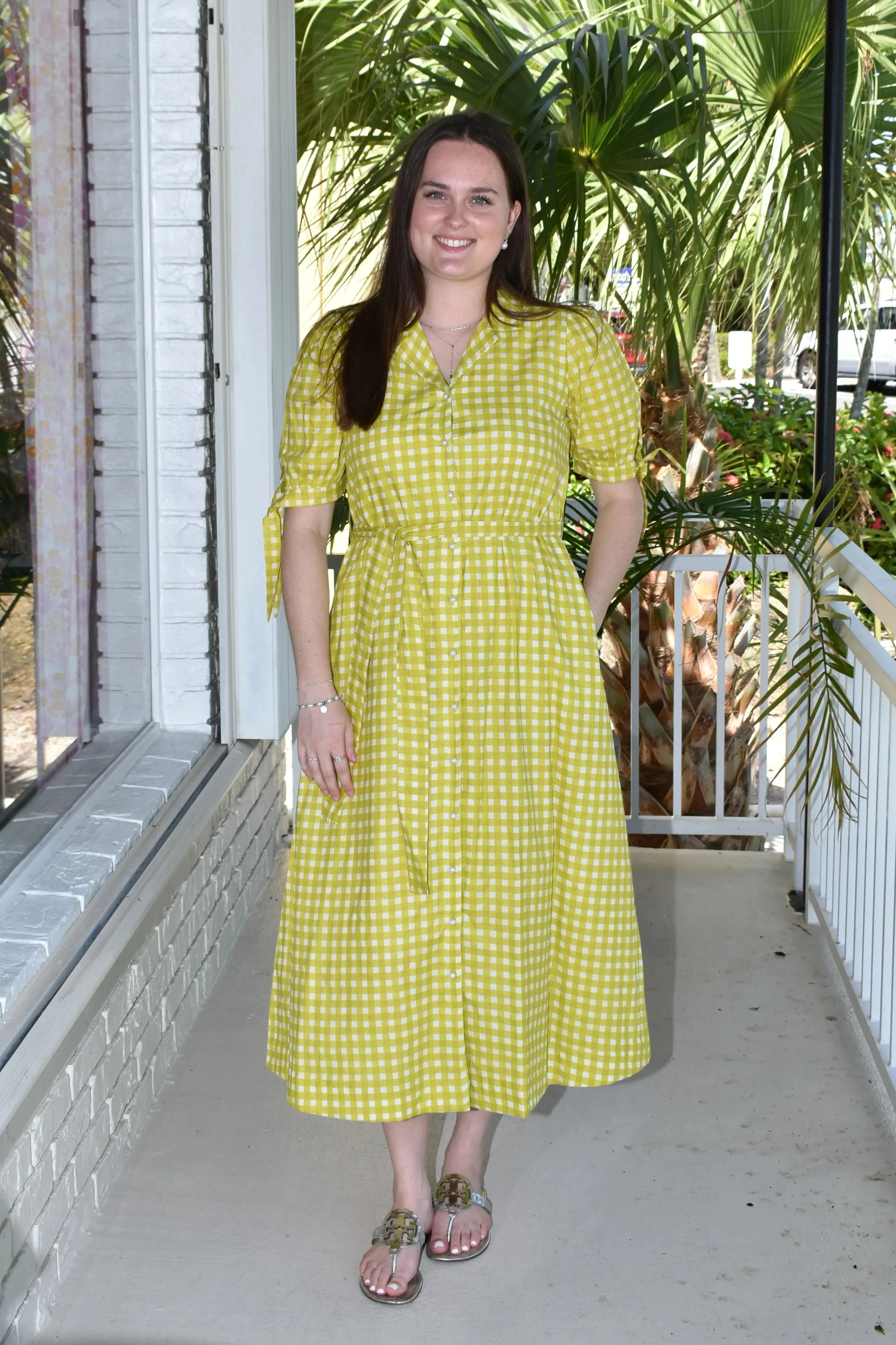 Alexandra Dress Citron Check Just Darviny