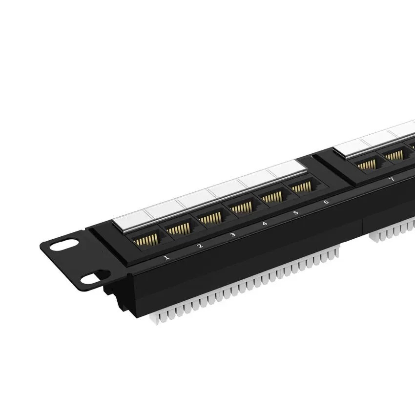 24 Port Cat6 UTP Rack Mount Patch Panel Cable Management Bar