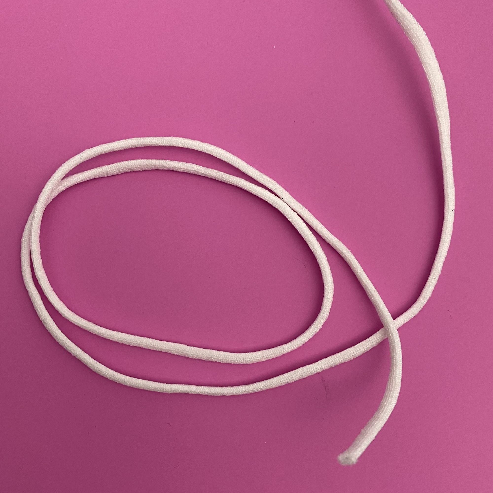 Mask Elastic - White 4mm Round - Just Leotard