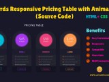 4 Cards Responsive Pricing Table With Animation Using Html And Css