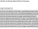 A Basic Look At Using The Javascript Queryselector Function With Css