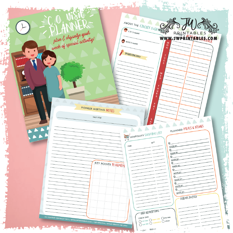 C.O. Week Visit Planner - JW Printables