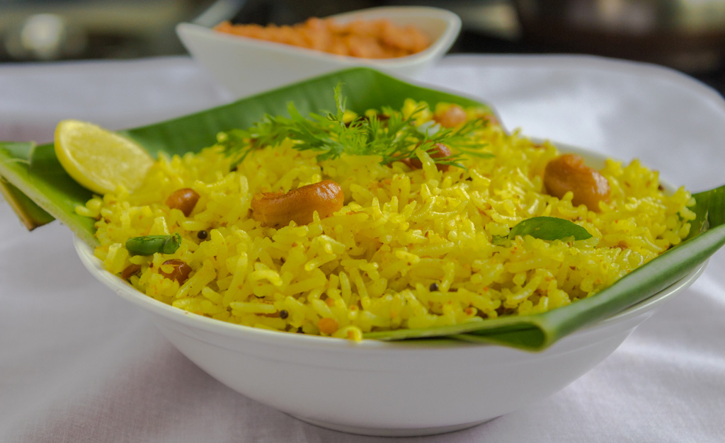 Lemon Rice, How to make lemon rice, easy lemon rice - Kali Mirch - by Smita