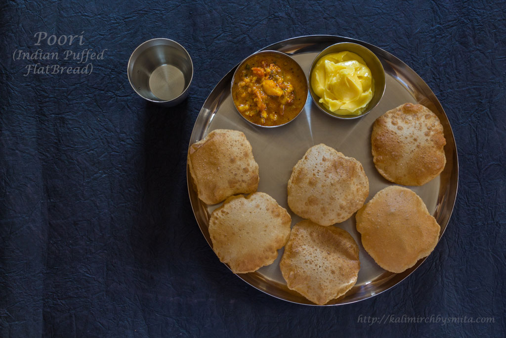 Poori recipe-पूरी-How to make soft and puffed Pooris - Kali Mirch - by ...