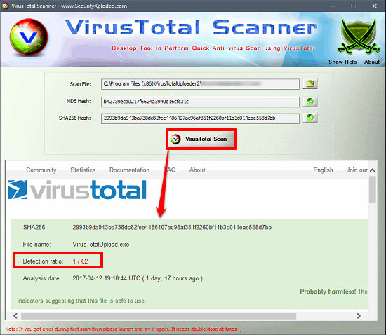 Virustotal uploader hash search failed - volgood