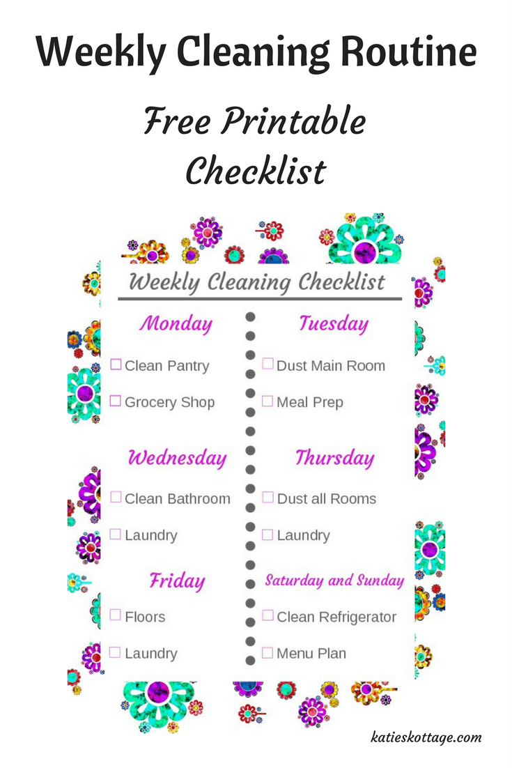 Weekly Cleaning Routine - Just 15 Minutes A Day - Free Printable ...
