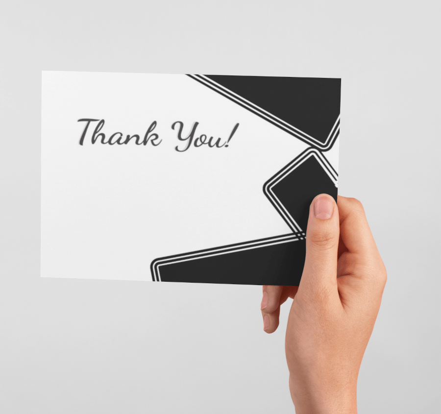 Abstract Rectangle Shape Thank You Card - Katomun