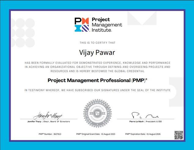 Congratulations Of Passing The PMP Exam - Vijay | Kavita Sharma