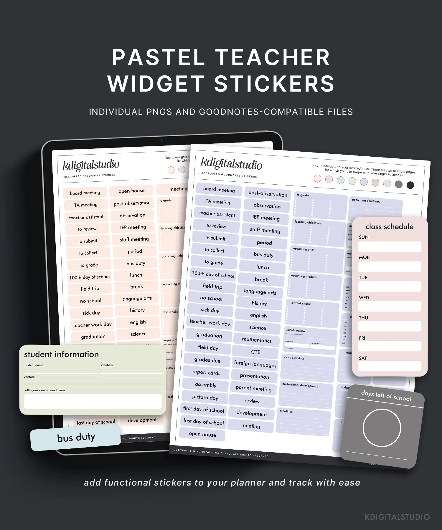Pastel Teacher Widgets Kdigitalstudio