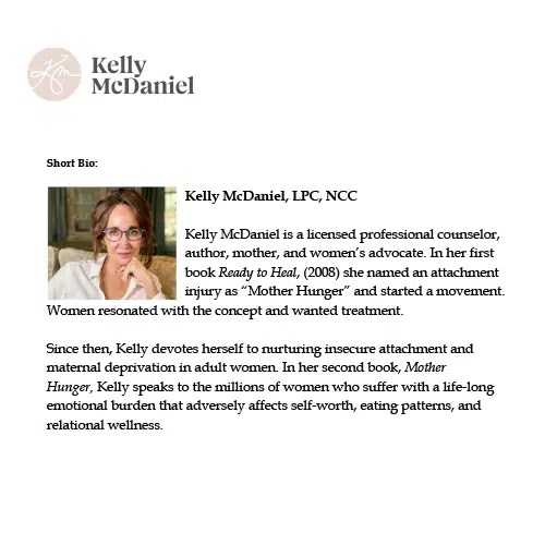 About Kelly McDaniel • Kelly McDaniel Therapy | Mother Hunger