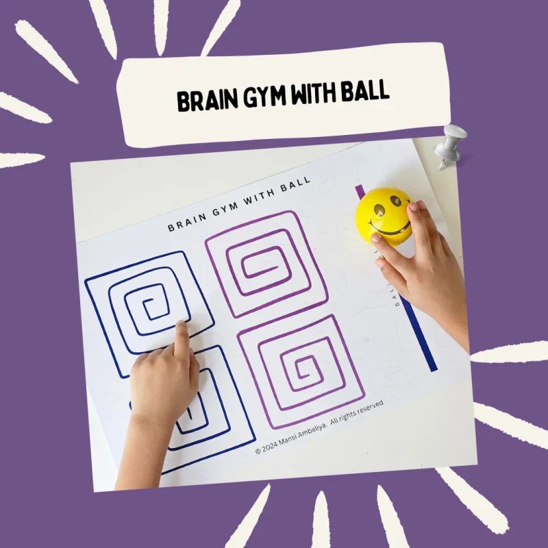 Brain Gym With Ball Worksheet Digital Download