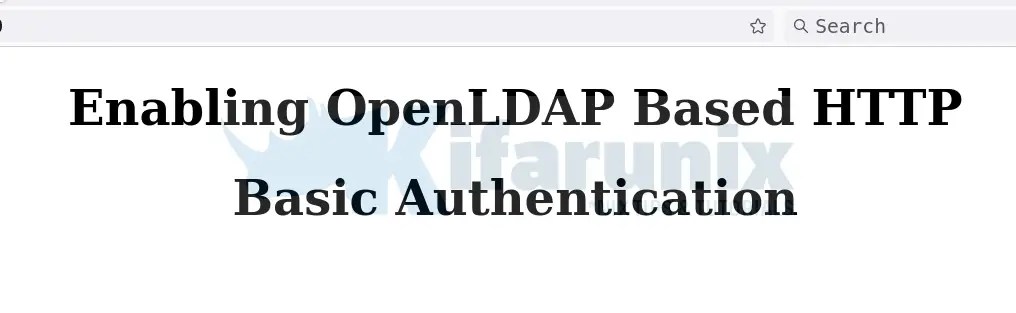 Configure Ldap Based Http Basic Authentication Kifarunix