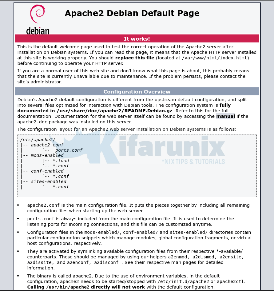 Install Apache Web Server On Debian 12 Kifarunix