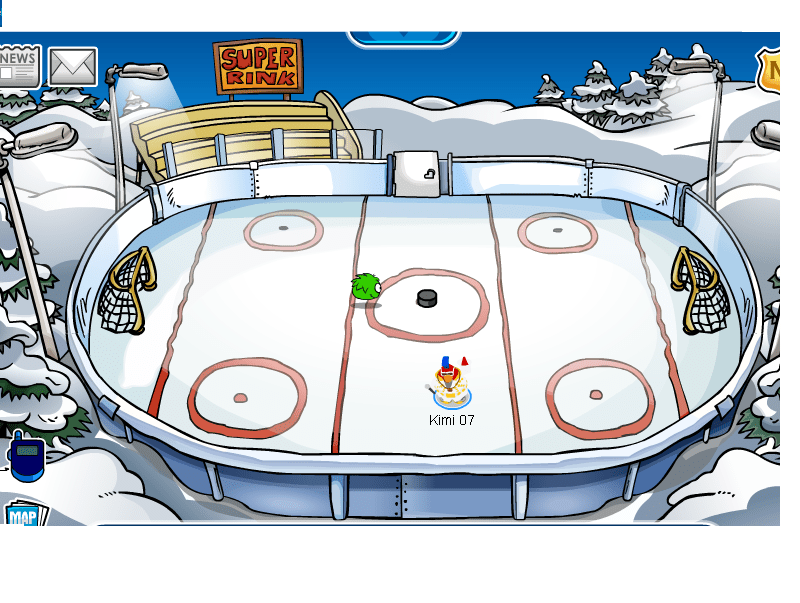 Green puffle at the ice rink | Kimi07's club penguin blog