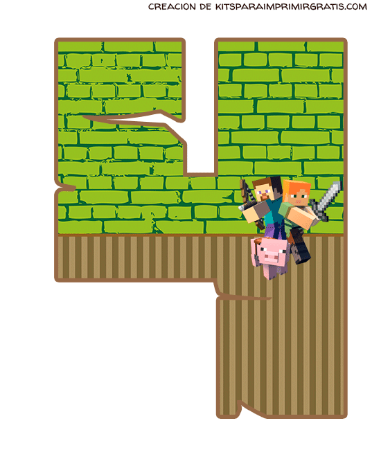 Numeros de Minecraft para Imprimir Gratis – Kits para imprimir gratis