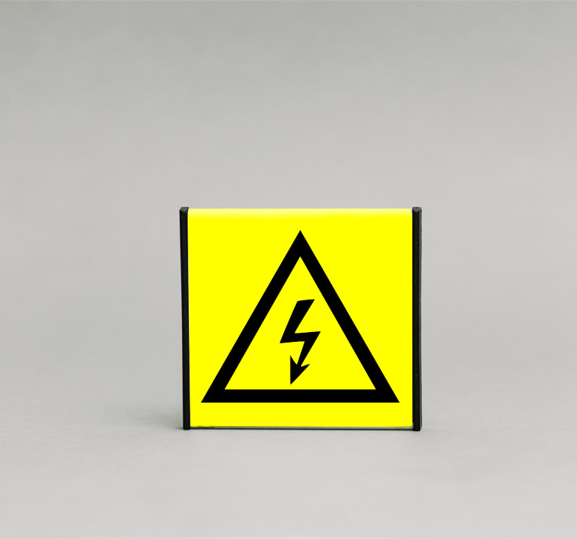 Elektros įspėjamasis ženklas, 93x93mm