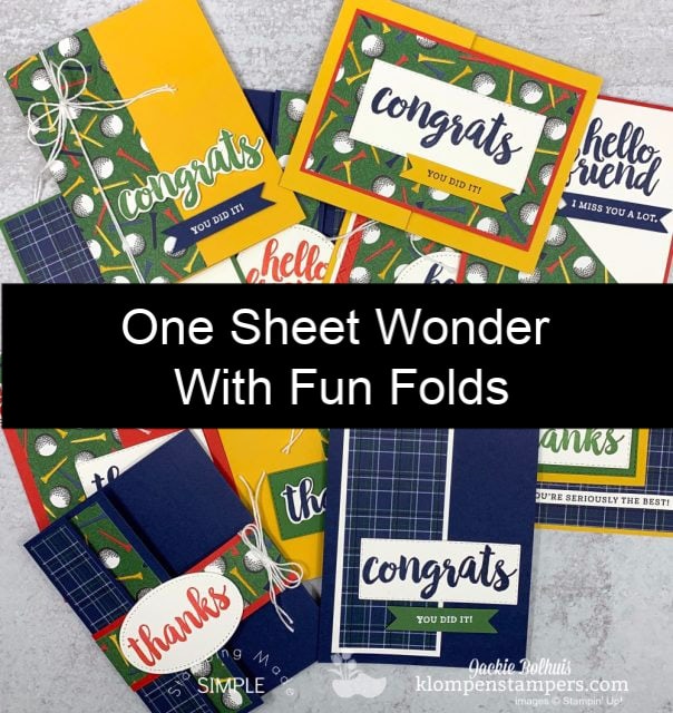 One Sheet Wonder With Fun Folds - Klompen Stampers