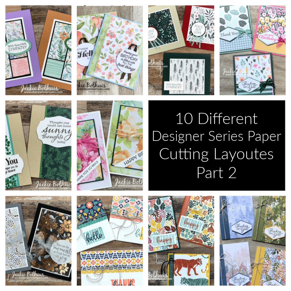 10 Card Layouts With Designer Series Paper - Part 2 - Klompen Stampers