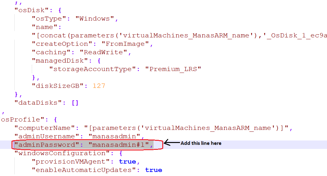Azure Required Parameter ‘adminpassword Is Missing Null Error In Arm Template Deployment
