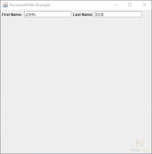 How do I format JTextField text to uppercase? - Learn Java by Examples