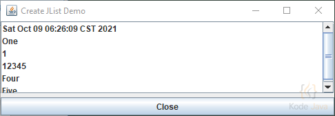 How do I create a JList component? - Learn Java by Examples