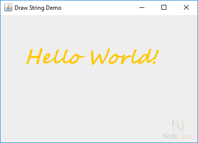 How do I draw a string in Java 2D? | Kode Java