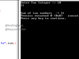 Add Two Integers Koding Keys