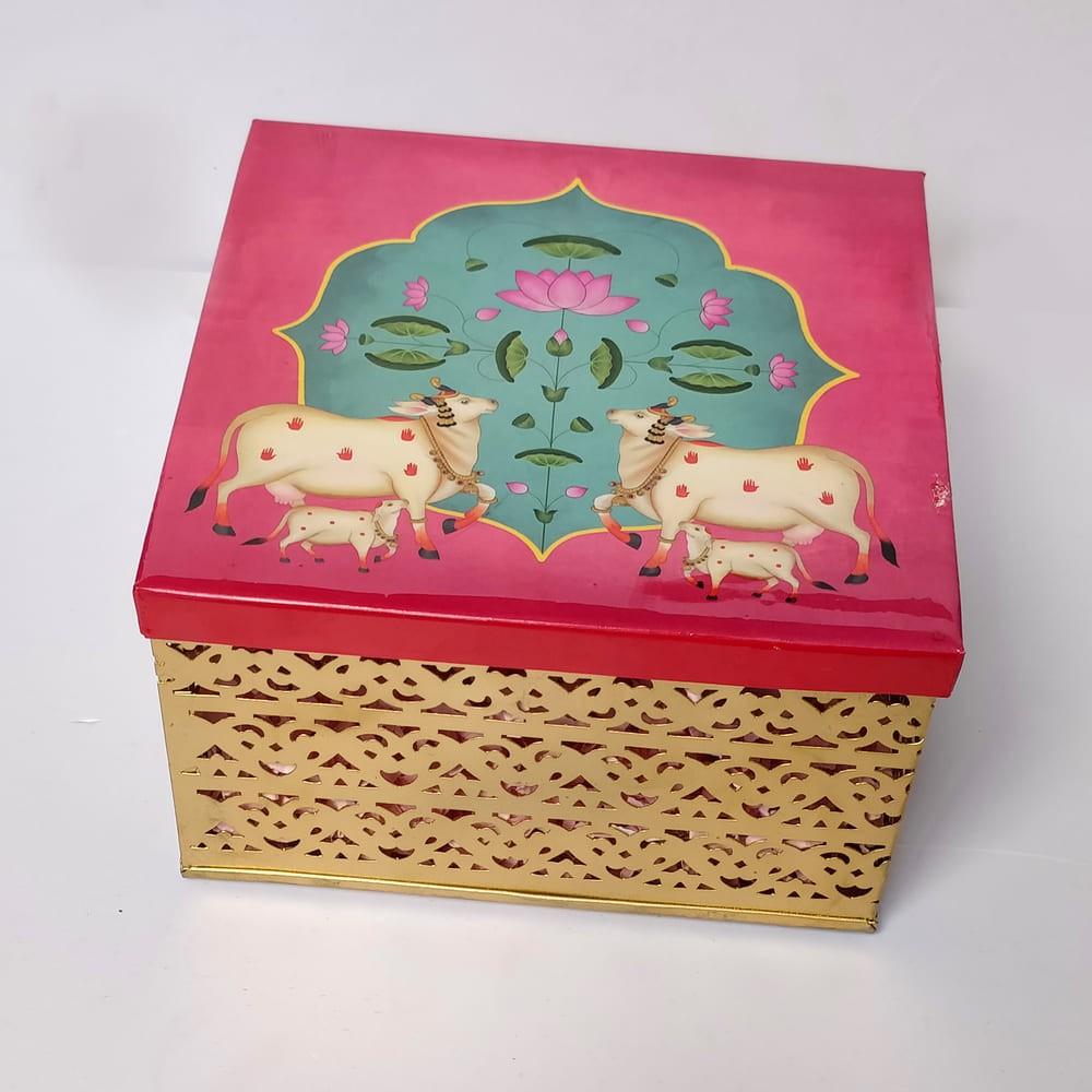 Handmade Cow Square Box