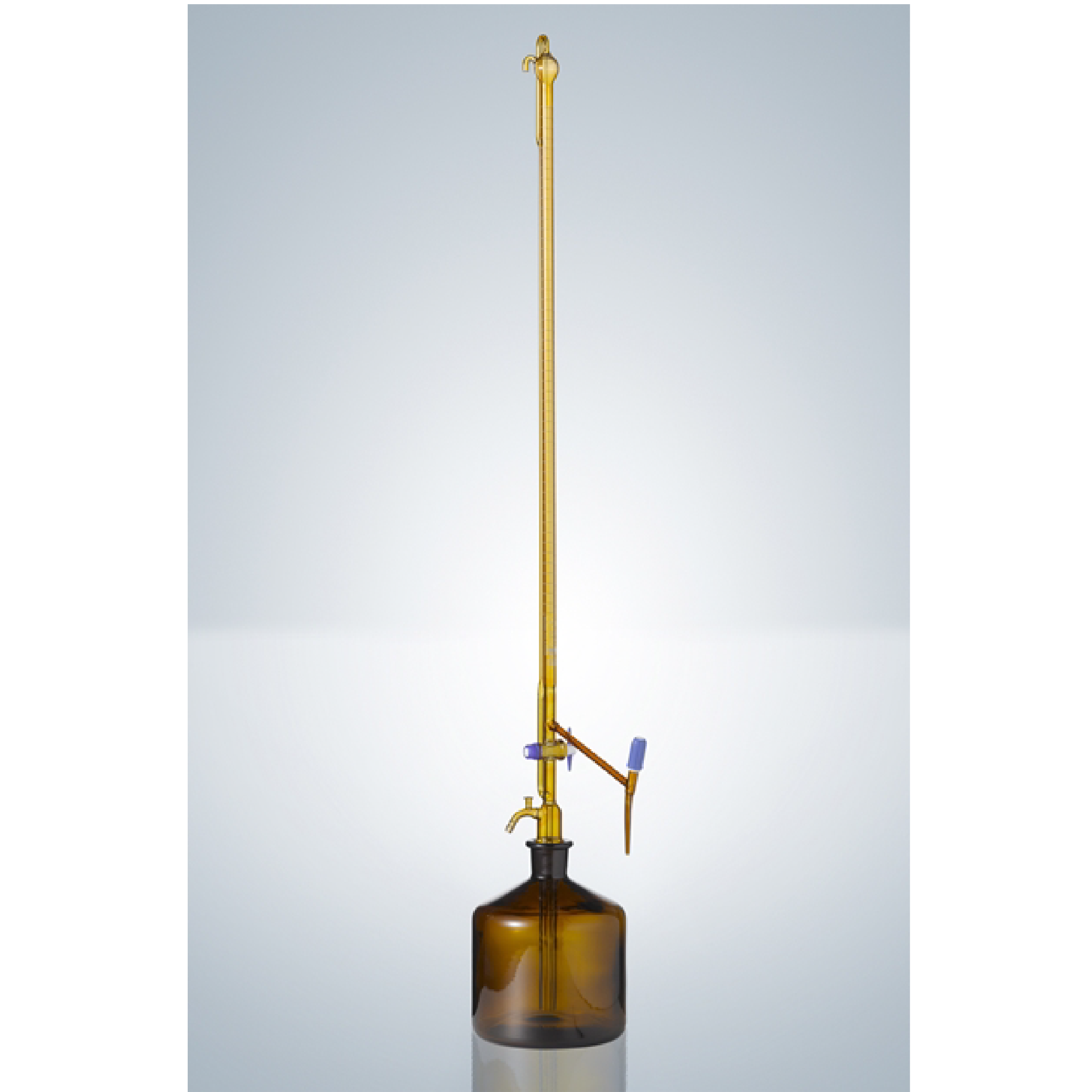 Titration apparatus, class AS, white graduated, brown glass, lateral ...