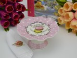 Mini Cake Stand French Pink Patisserie Macaroon Pedestal Plate La