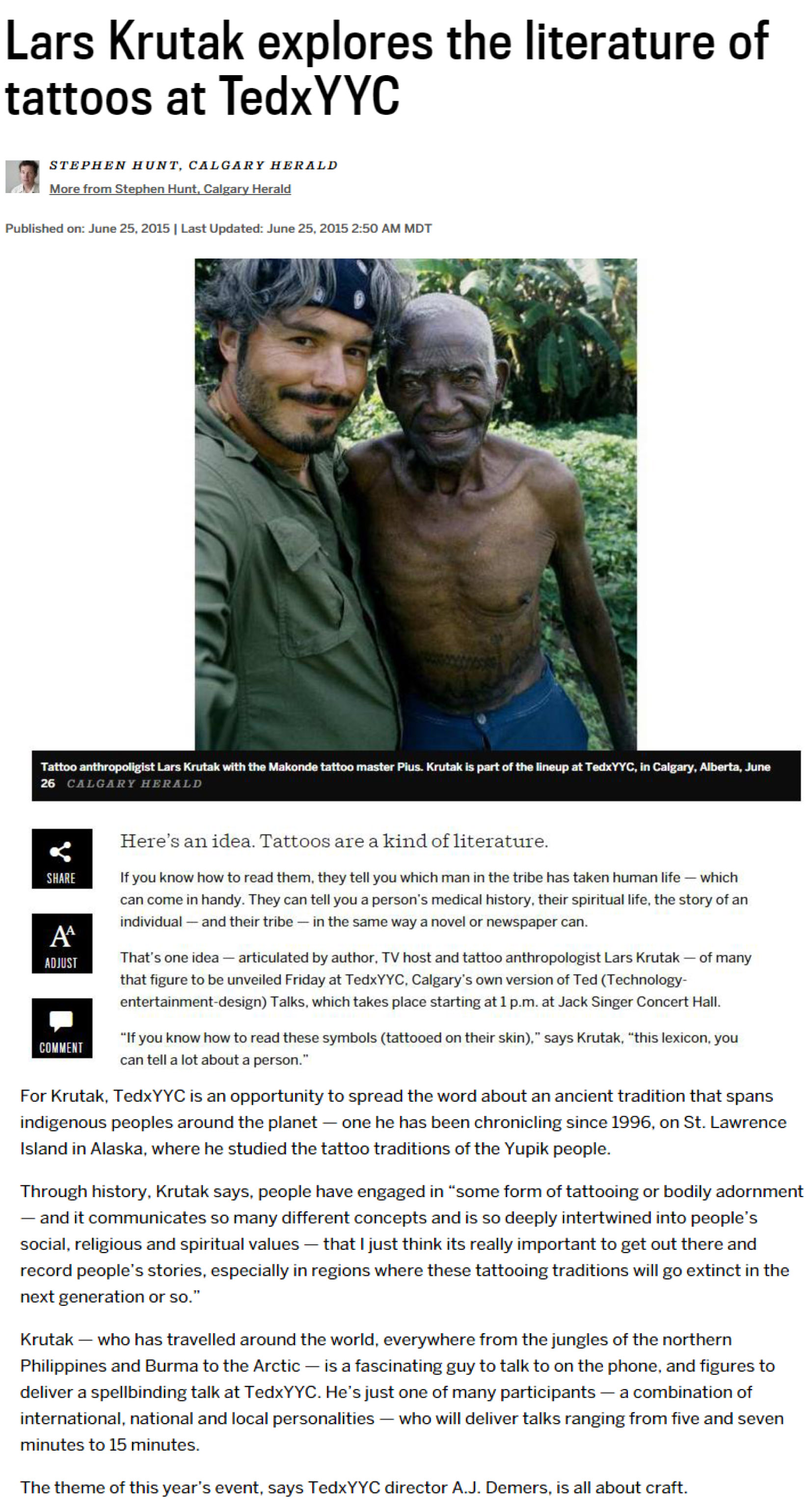 TATTOOS ARE A KIND OF LITERATURE | LARS KRUTAK