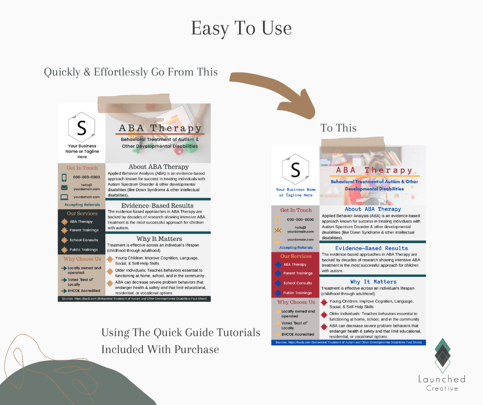 ABA Therapy Flyer v.4 | Canva Template - Launched Creative | Mandie ...