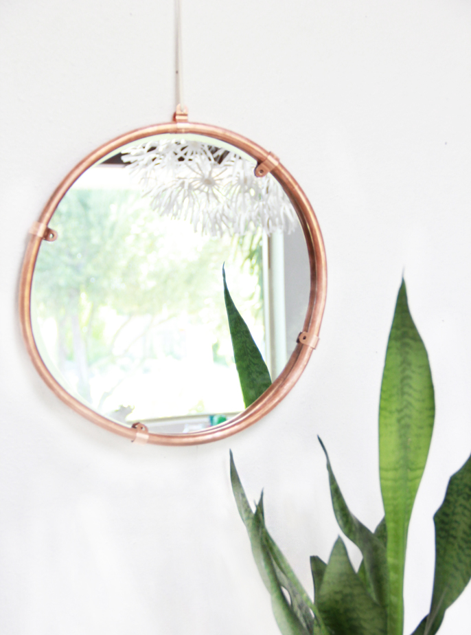 DIY Copper Edged Mirror - A Bubbly Life