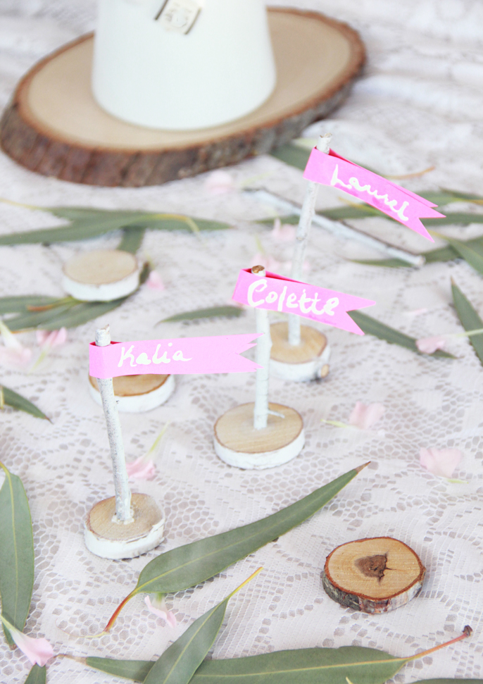 DIY Twig Name Tag Flags from Scandinavian Gatherings - A Bubbly Life