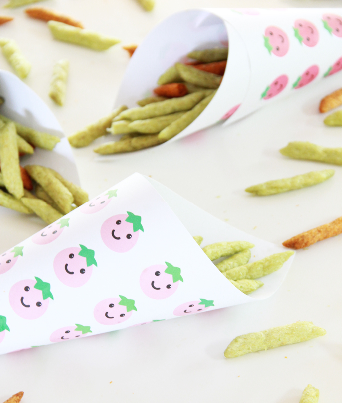 DIY Kawaii Veggie Snack Cones - A Bubbly Life